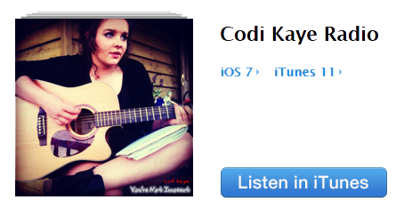 Codi Kaye music - original songs written and sung by Codi Kaye